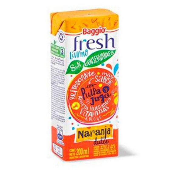 BAGGIO FRESH NARANJA 200cc x 6u - Casa Segal